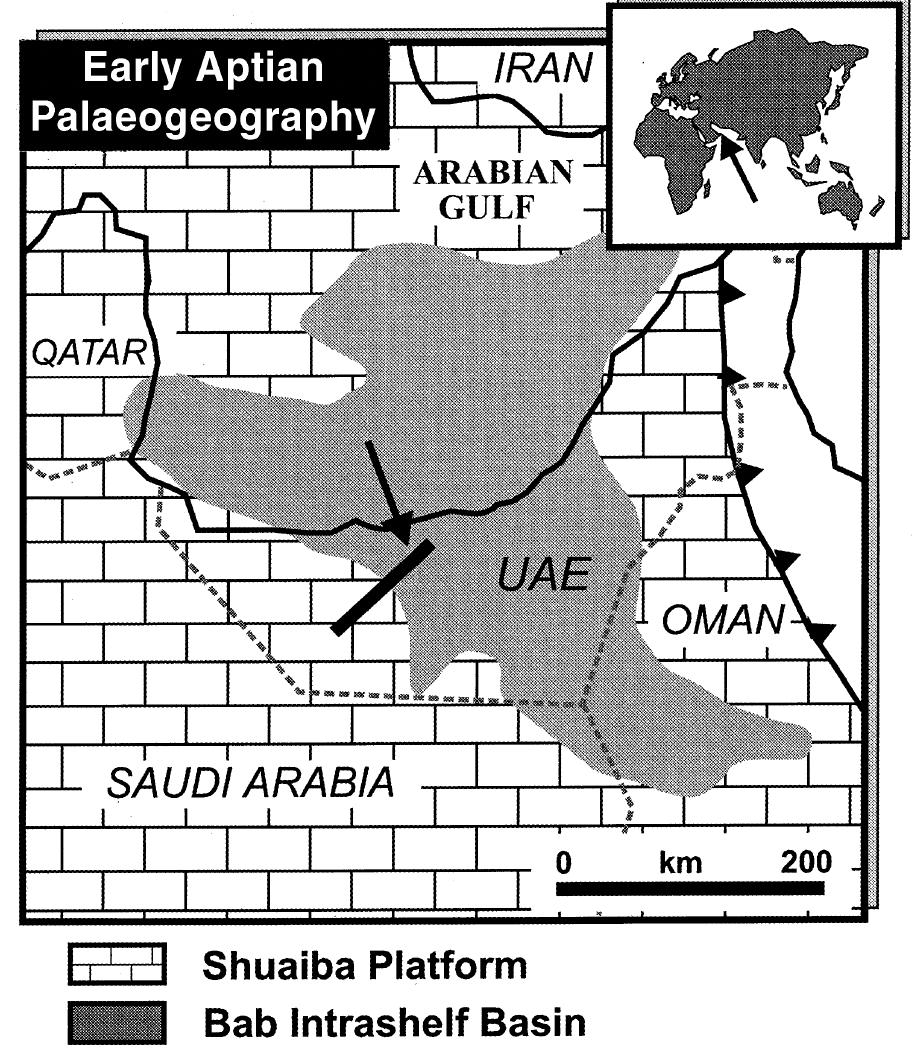 Palaeogeographic map of the middle east shelf area for the