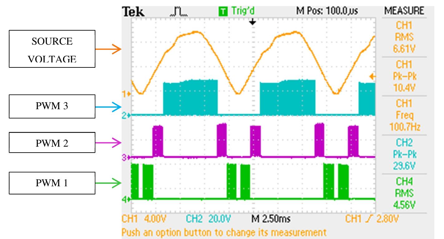 -15: captured waveform indicating the reference rectified ac