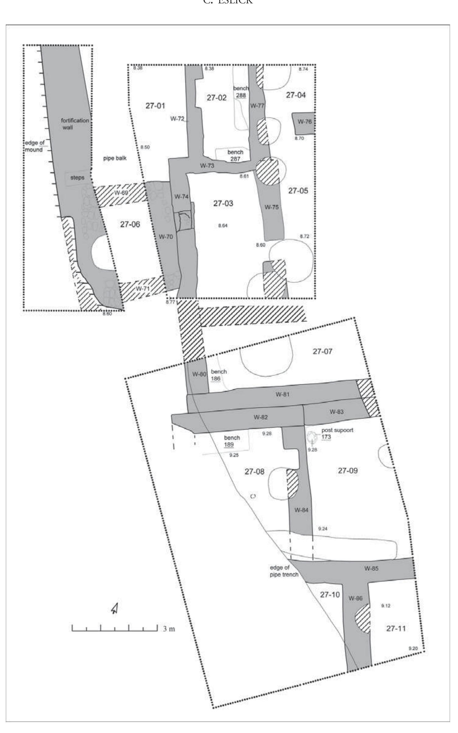 Plan of period 27 phase 4 in ea 1 (top right), ea 2 (top