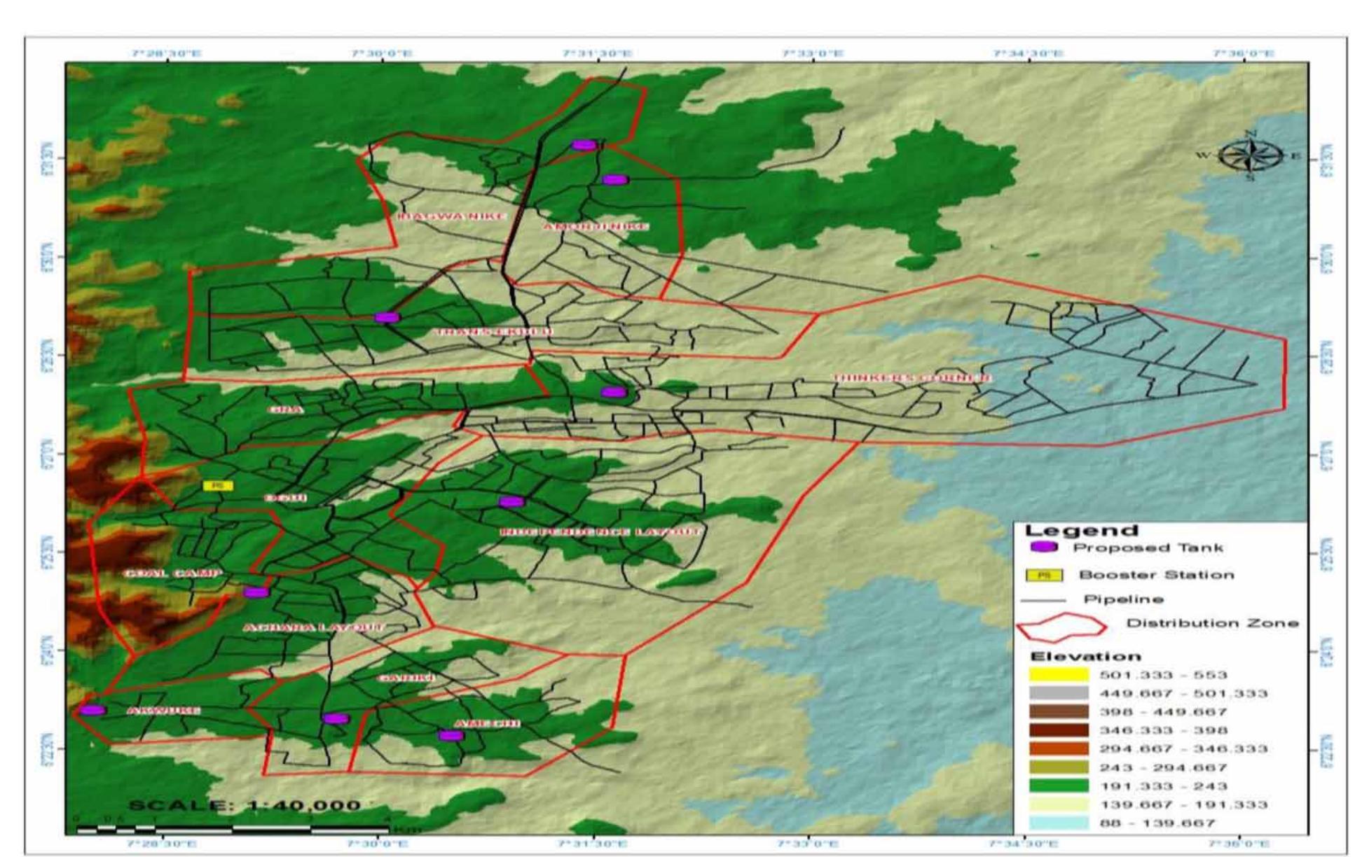 | map of the zones showing locations of new water reservoirs