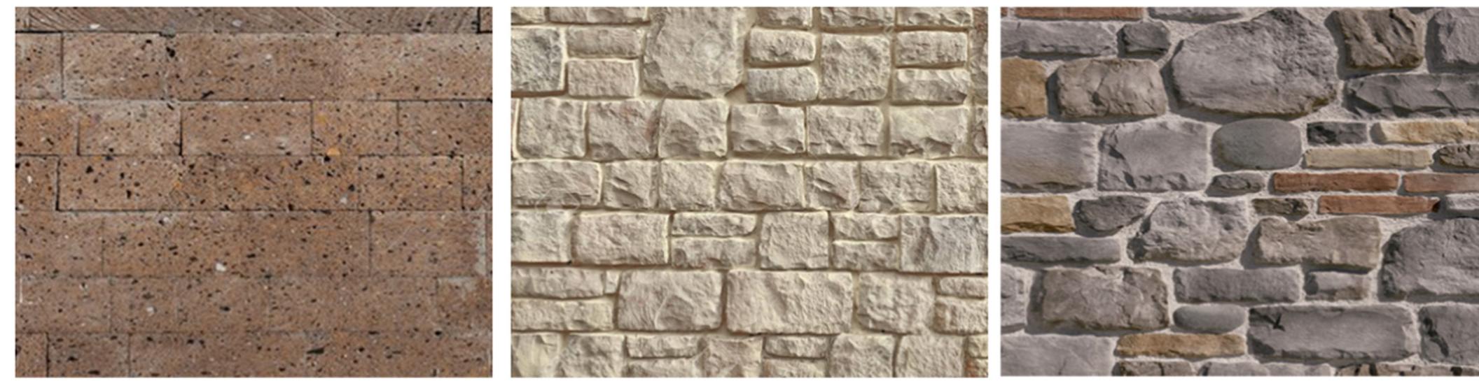 Examples of etruscan tuff masonry wall, limestone masonry