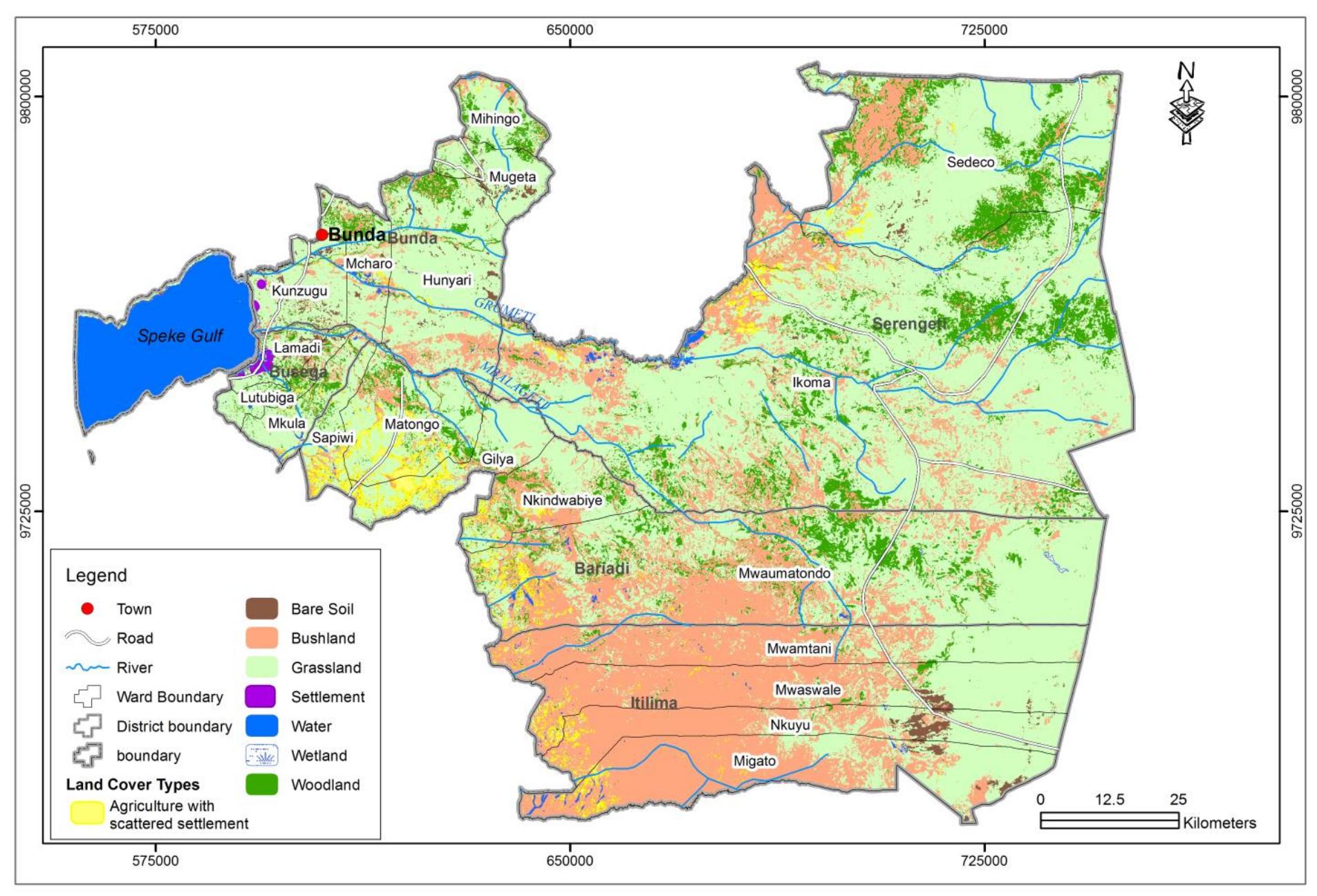 A 1995 land use/land cover types around the western