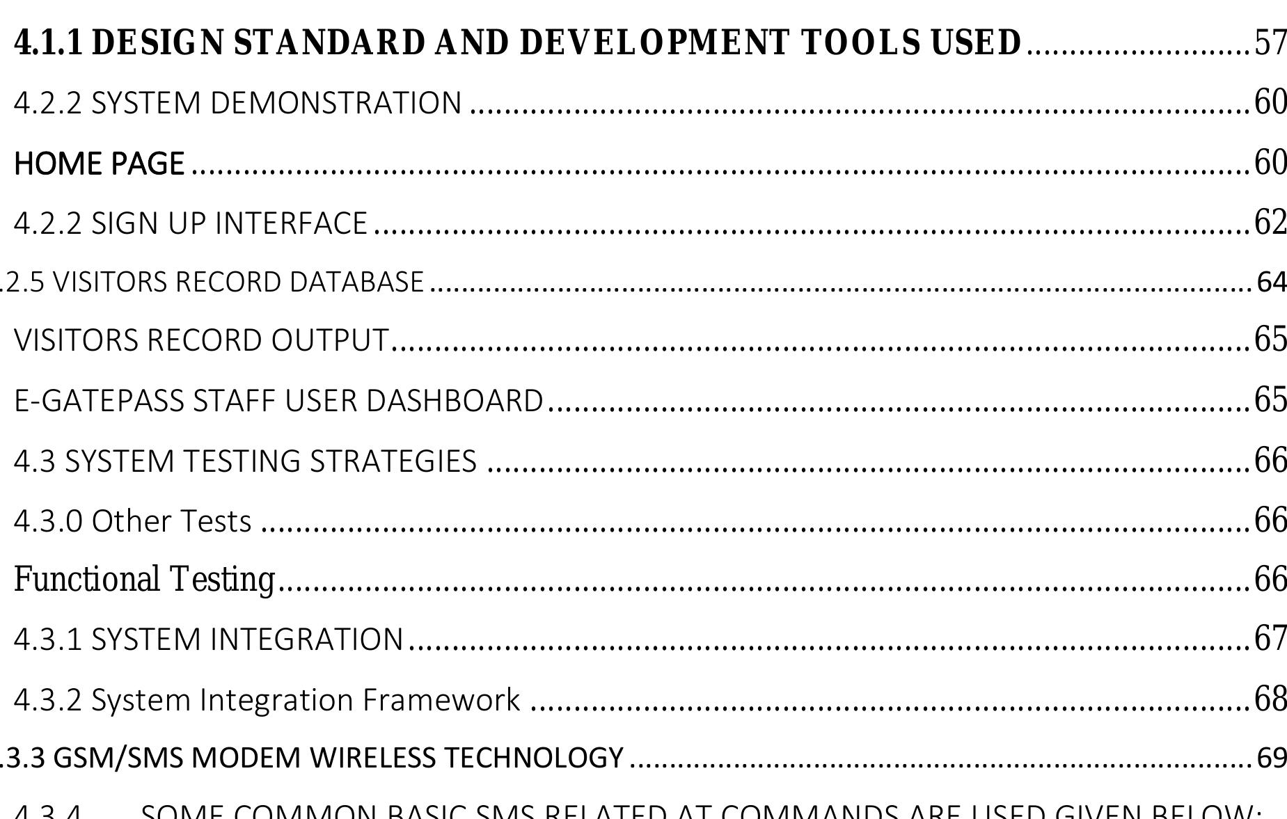 Table 3 - E-gatepass Visitor Management System