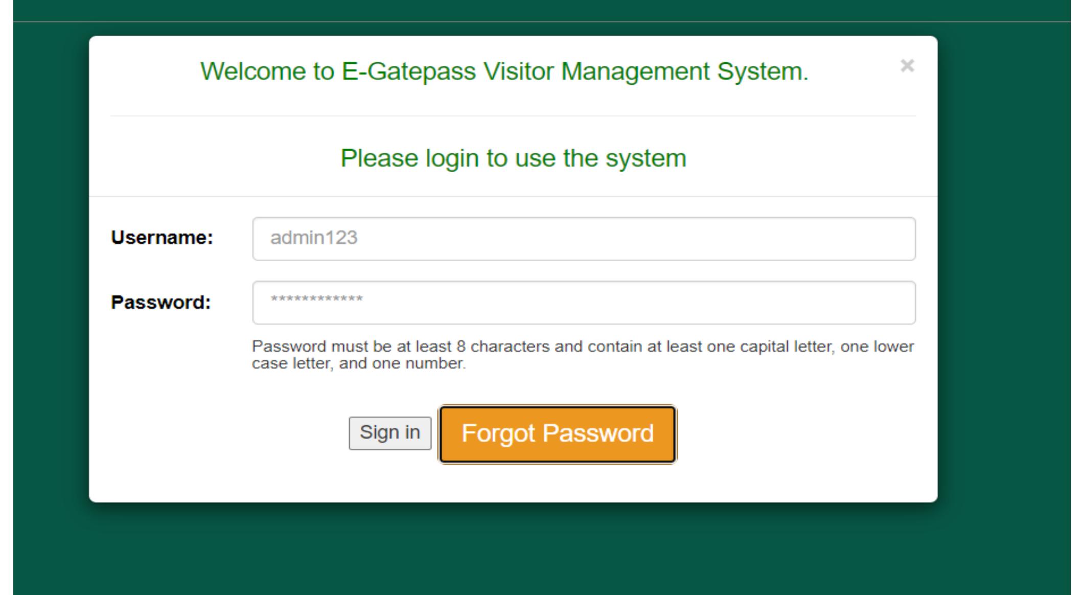 Figure 26 - e-Gatepass Visitor Management System