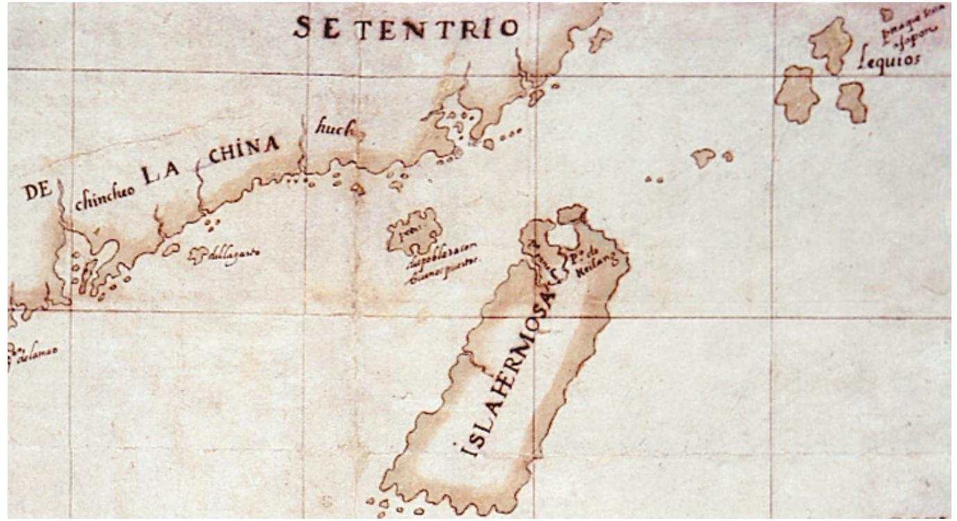 6 rios coronel’s map, 1597, showing “isla hermosa” as one