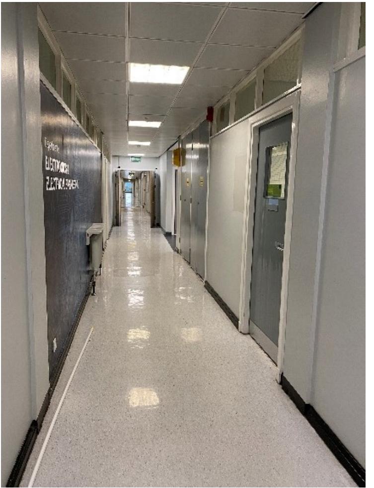 Sample view of the long corridor used in the