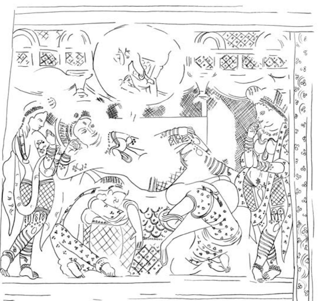 Figure 3 - from The Wall Painting of "Siddhārtha Descending
