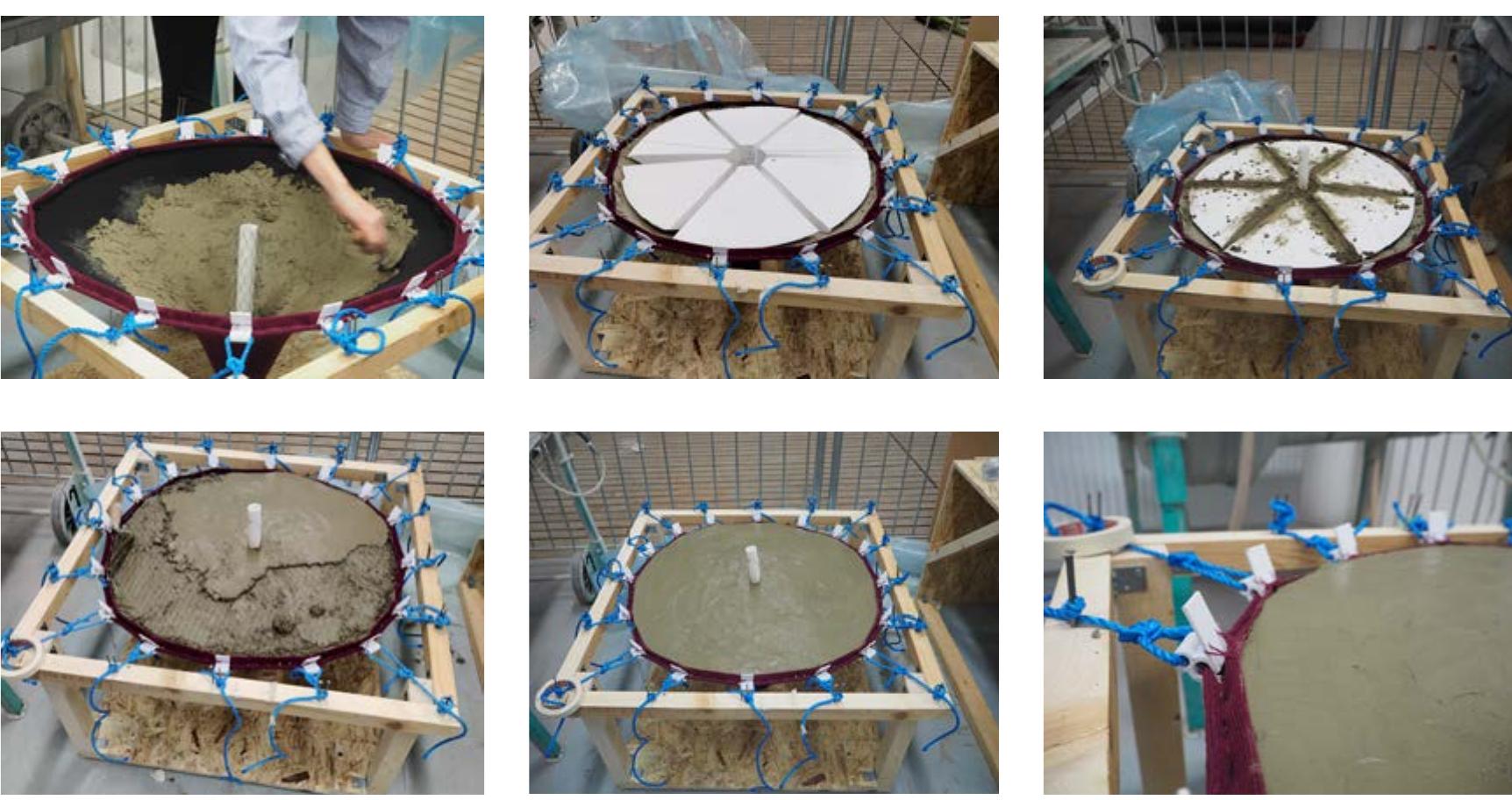 51 a. coating of umbrella b. placement of void filler and