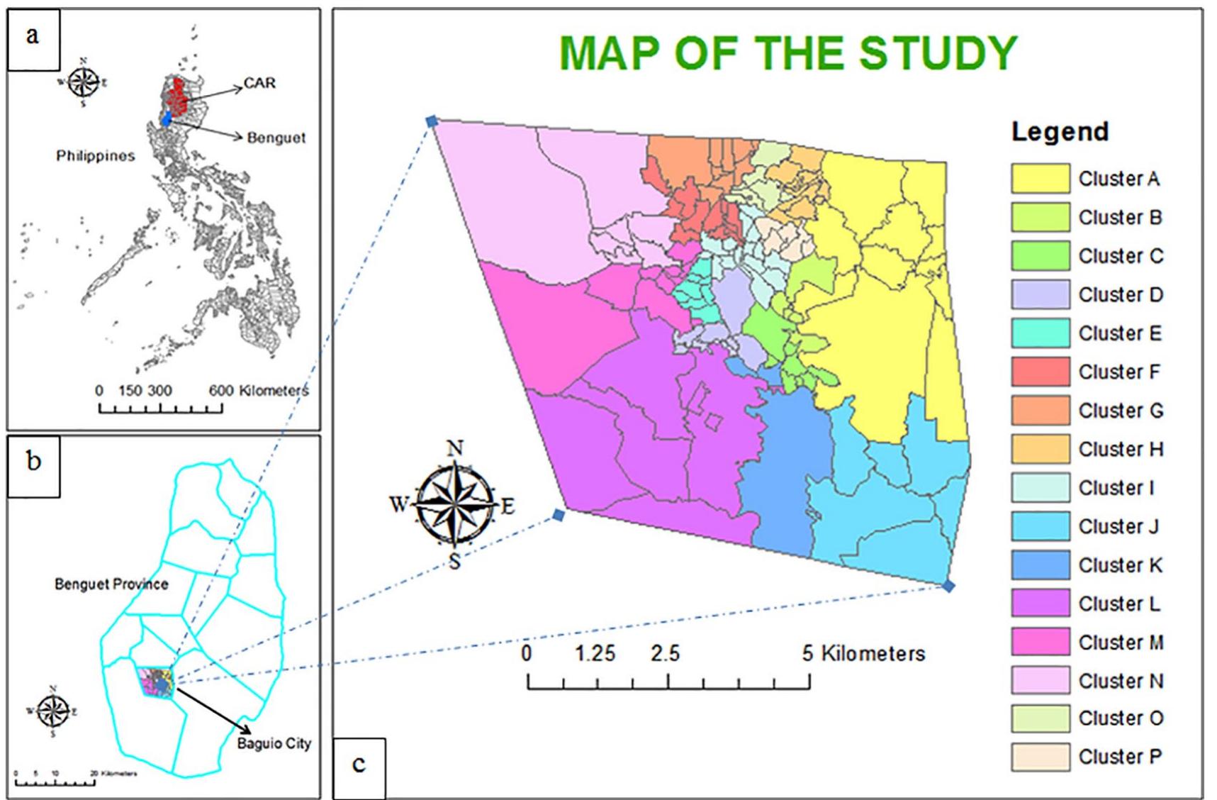 Map of the study: (a) map of the philippines; (b)] diagram