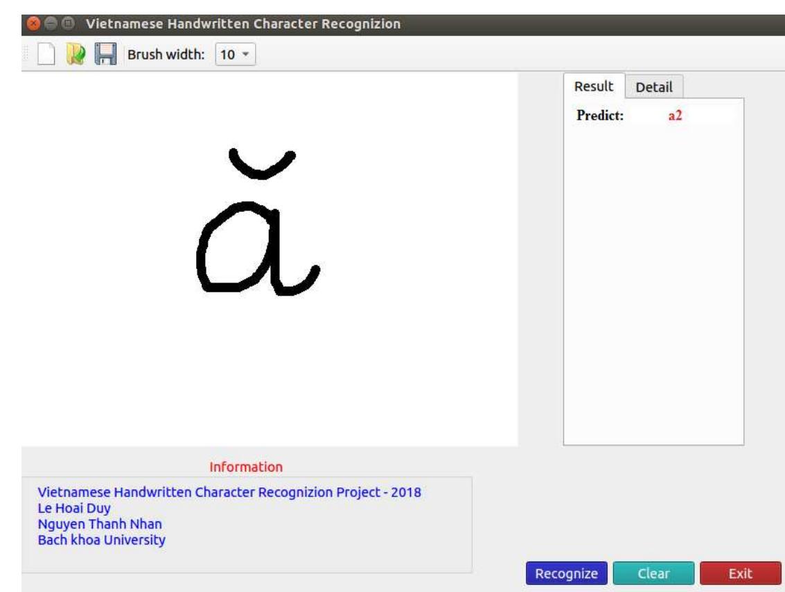 Vietnamese handwritten character recognition application