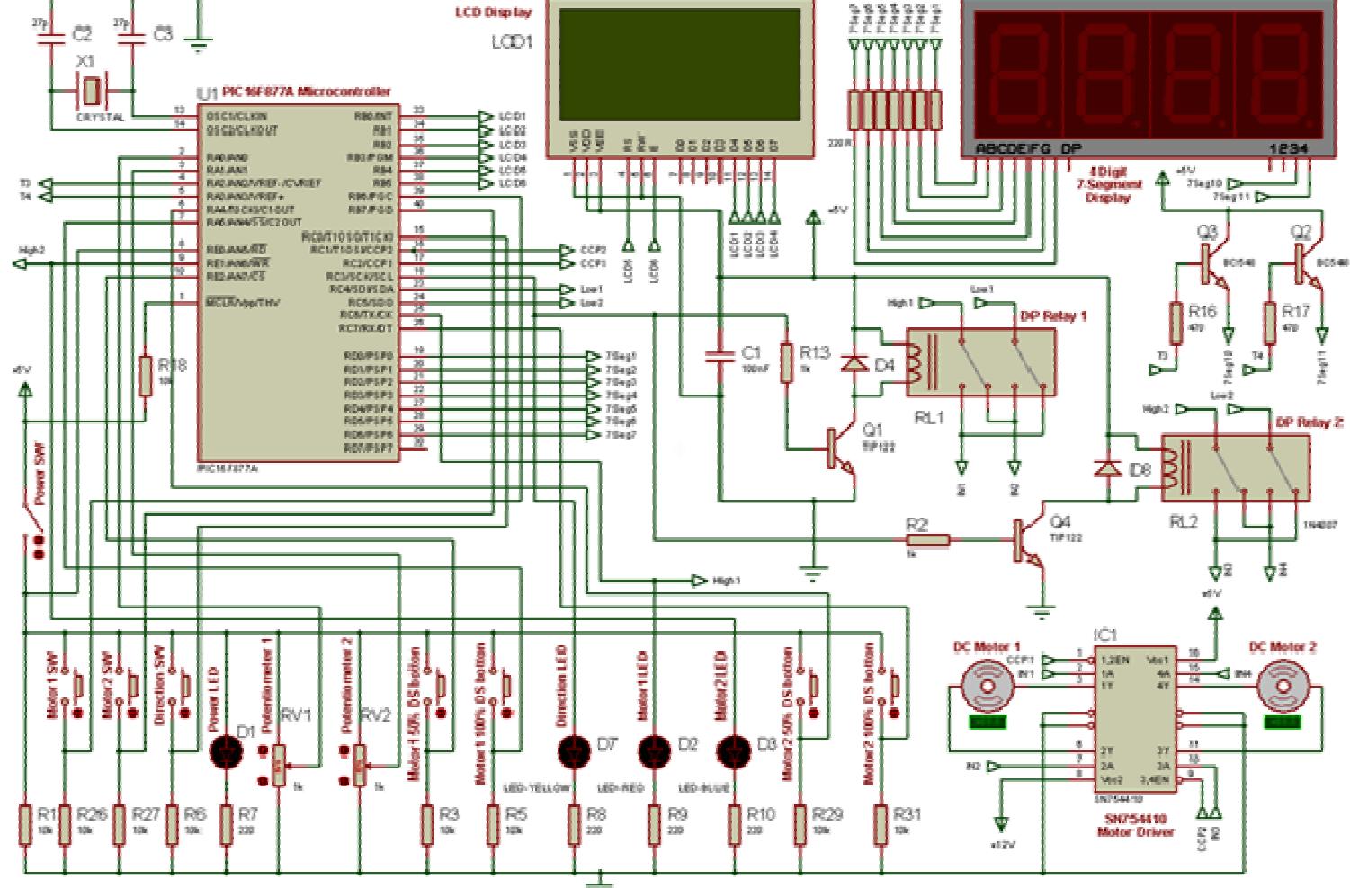Schematic diagram of the dual pwm control of dc motor