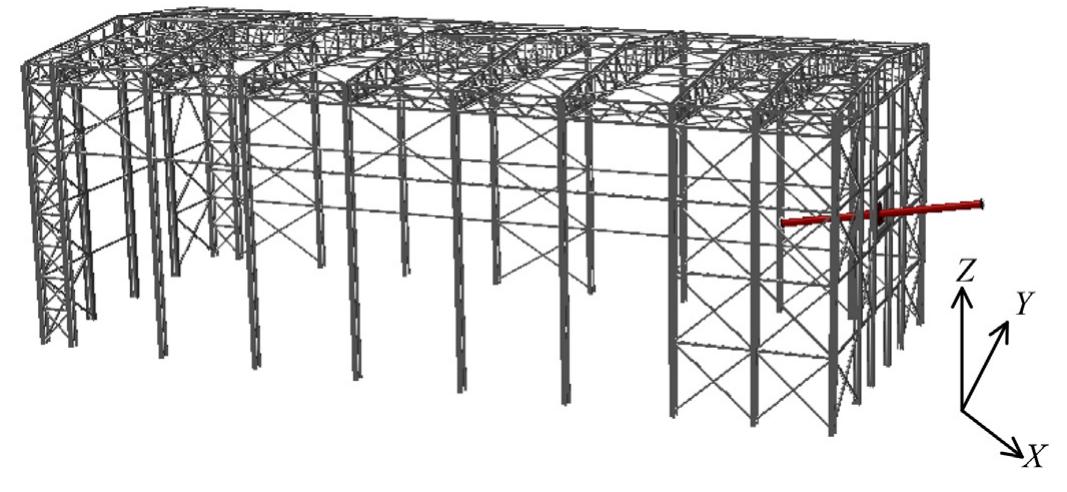 Fe model of uhv wall bushing-valve hall system.