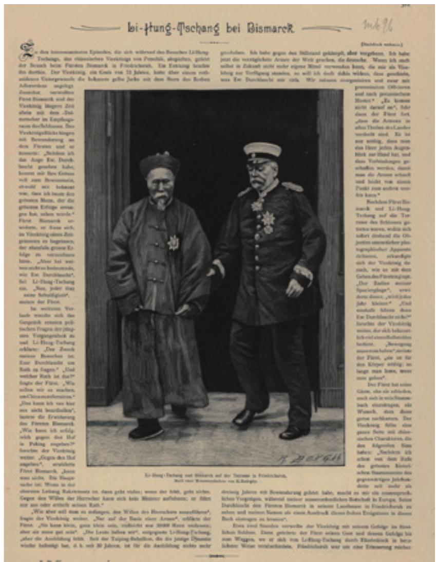 Otto von bismarck bids li hung chang farewell in