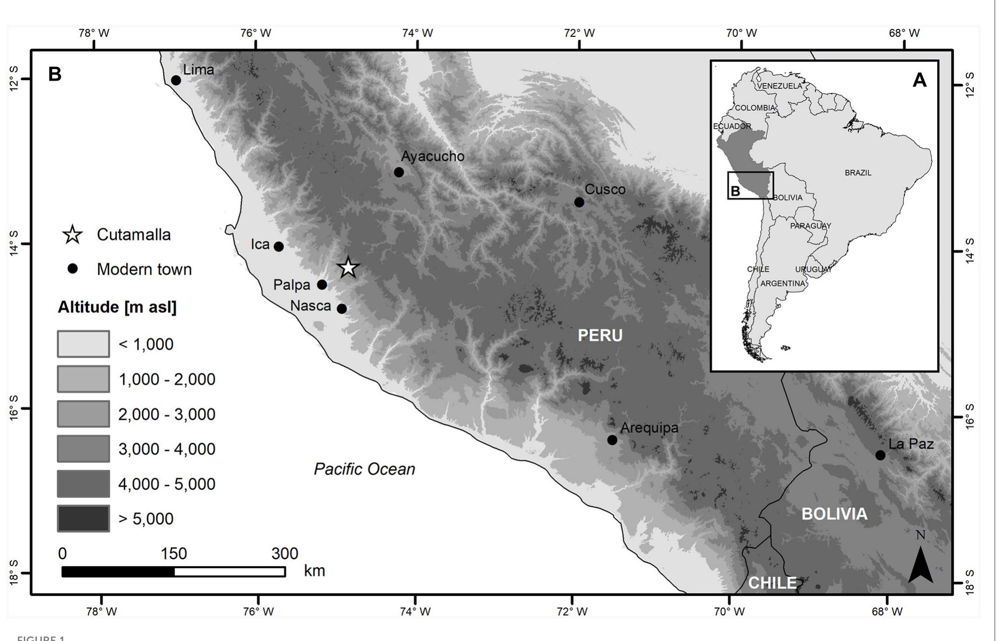 Map showing the location of cutamalla in the peruvian high