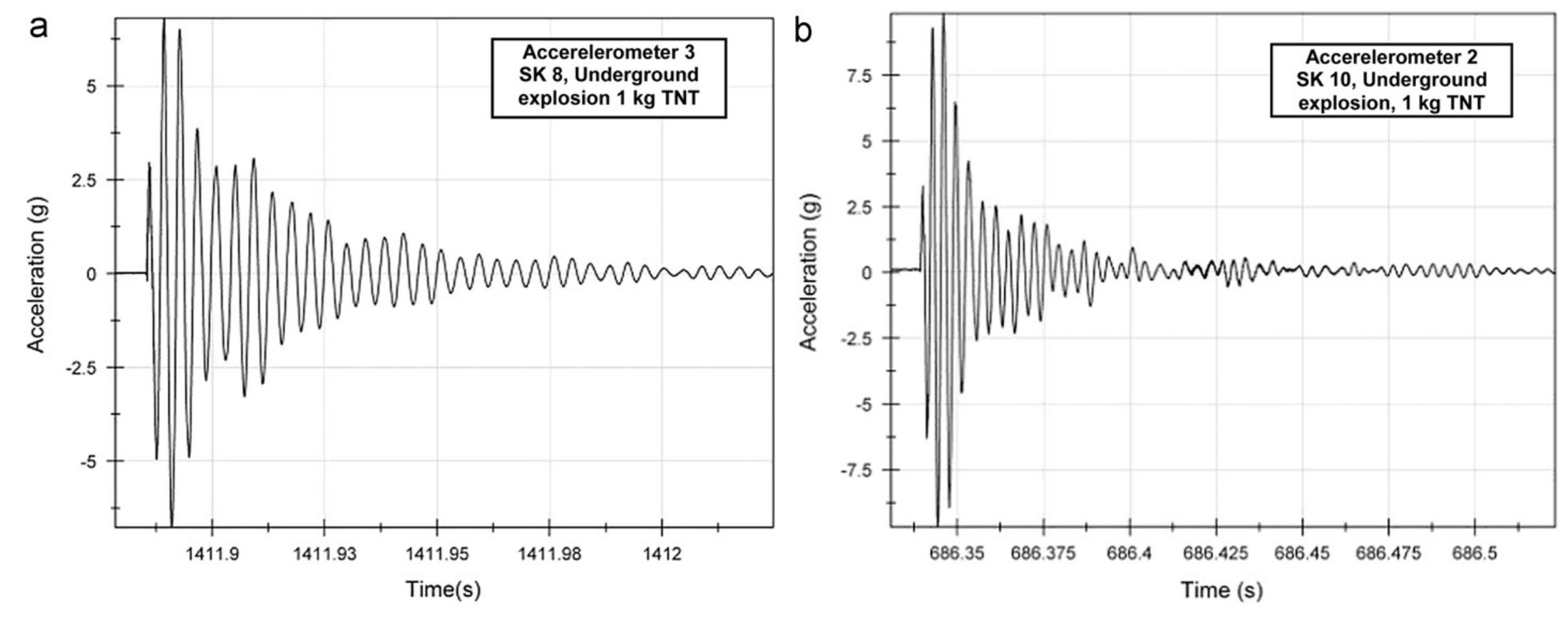 Examples of ground acceleration measurements.