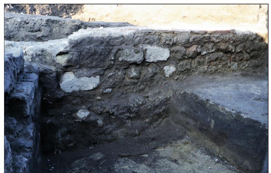 External face of the wall of the late roman tower in trench