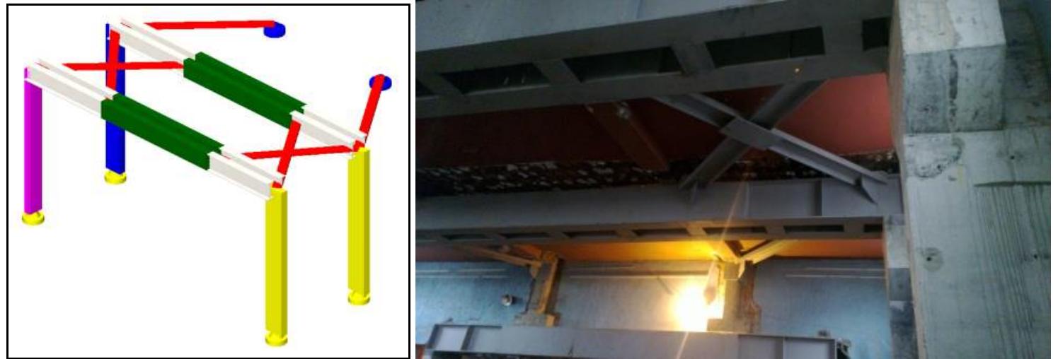 Structure of the transverse steel girder and the reinforced