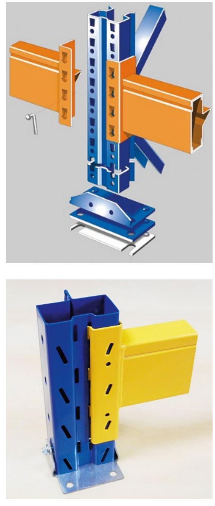 Typical components of beam pallet racking - below an example