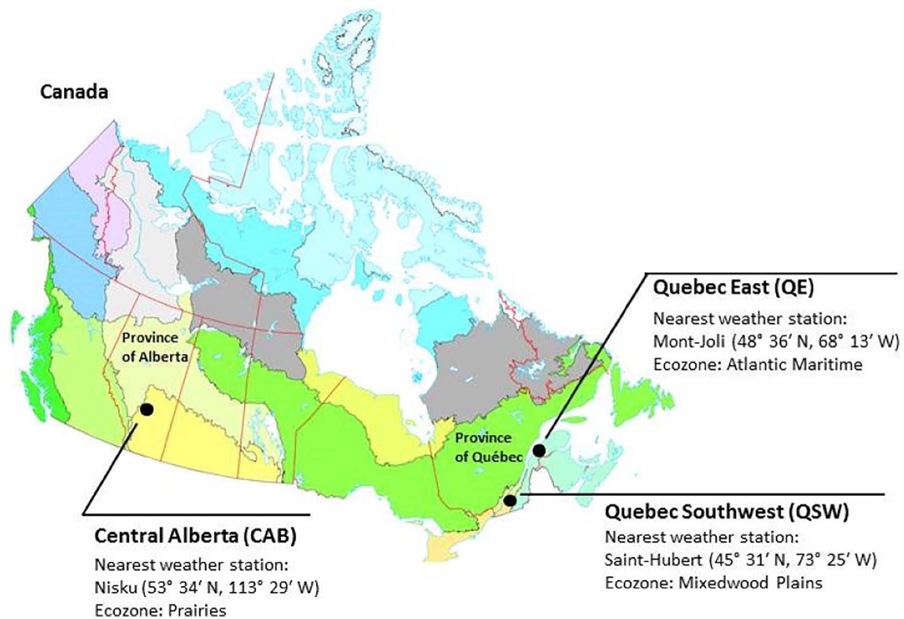 Map of the terrestrial ecozones of canada showing the