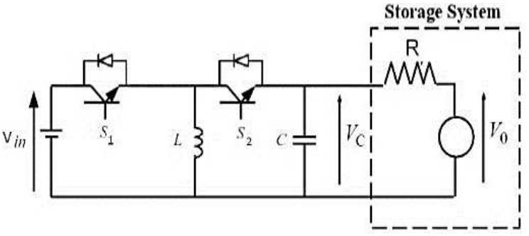 Circuit diagram of the buck-boost converter with negative