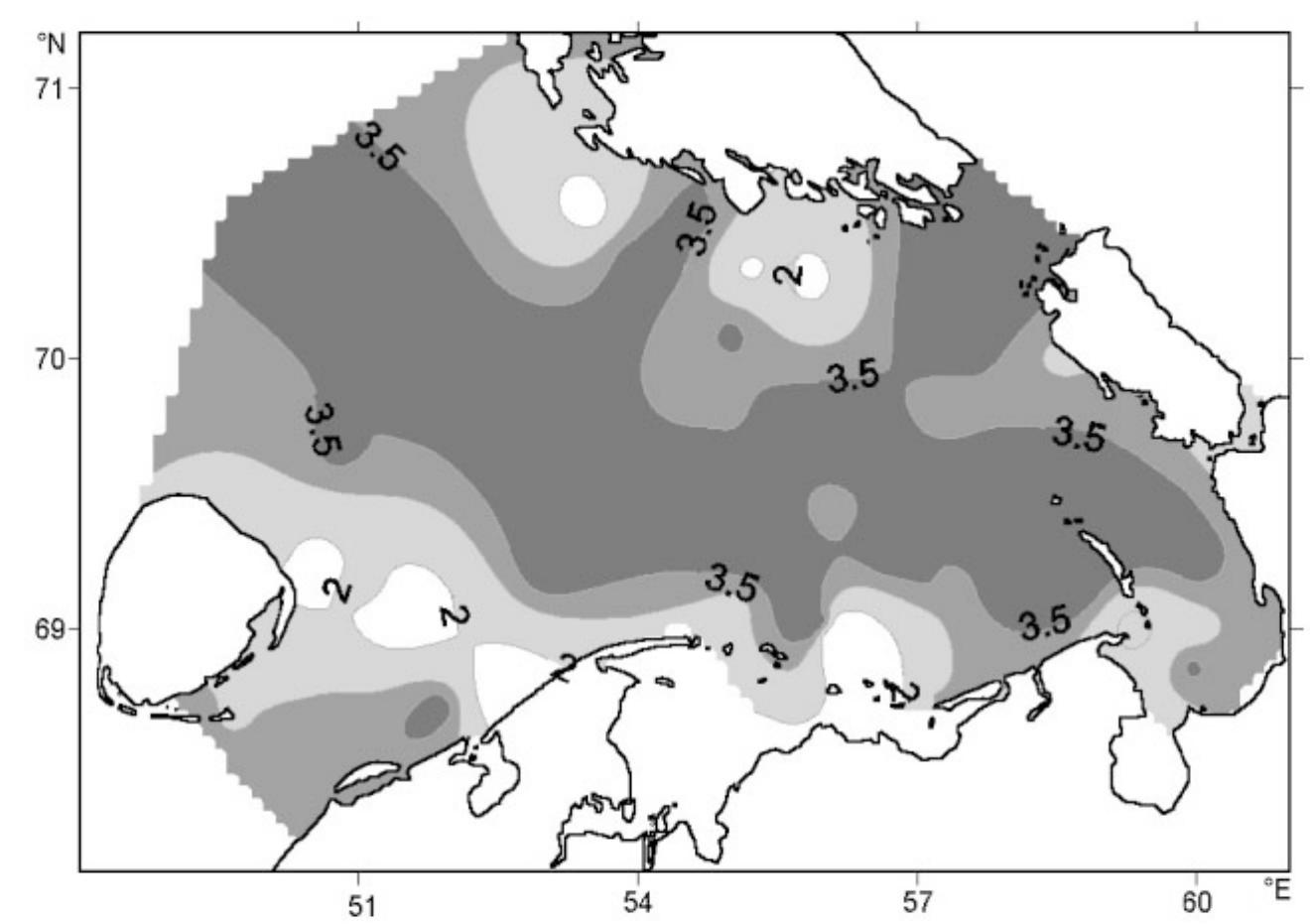 Diversity of macrozoobenthos (shannon-wiener h') in the