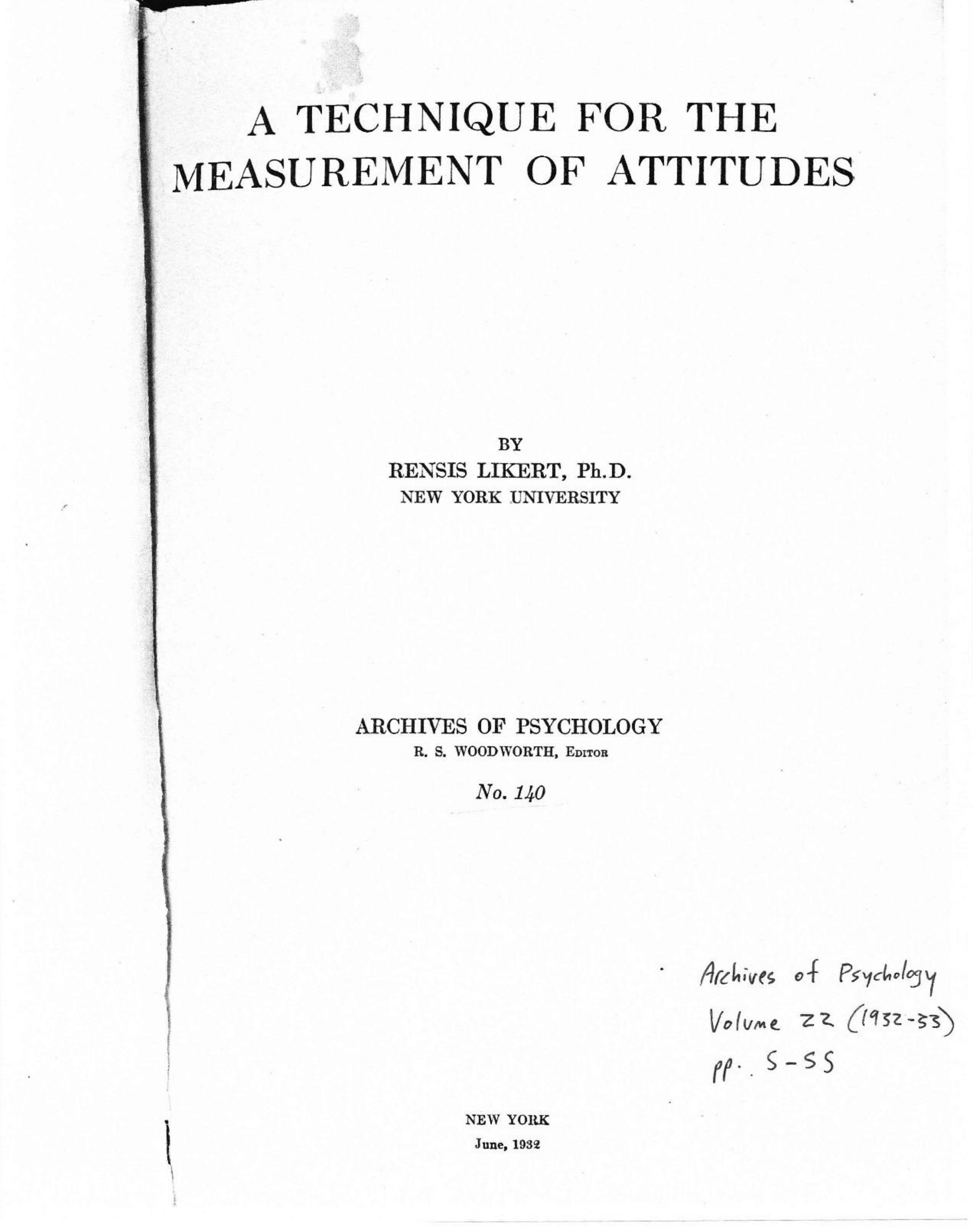 (PDF) A technique for the measurement of attitudes