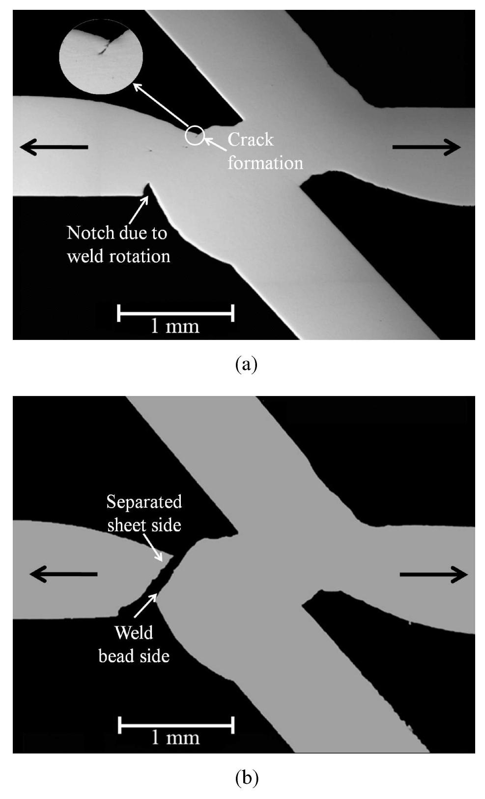 Optical micrographs of the cross sections of the weld for Optical micrographs of the cross sections of the weld for