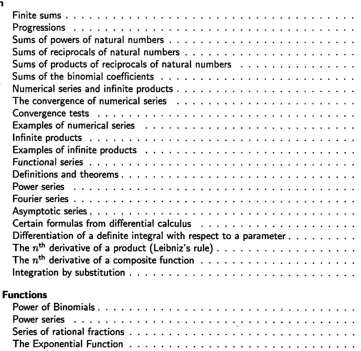 Figure 1 - Tables of Integrals, Series, and Products