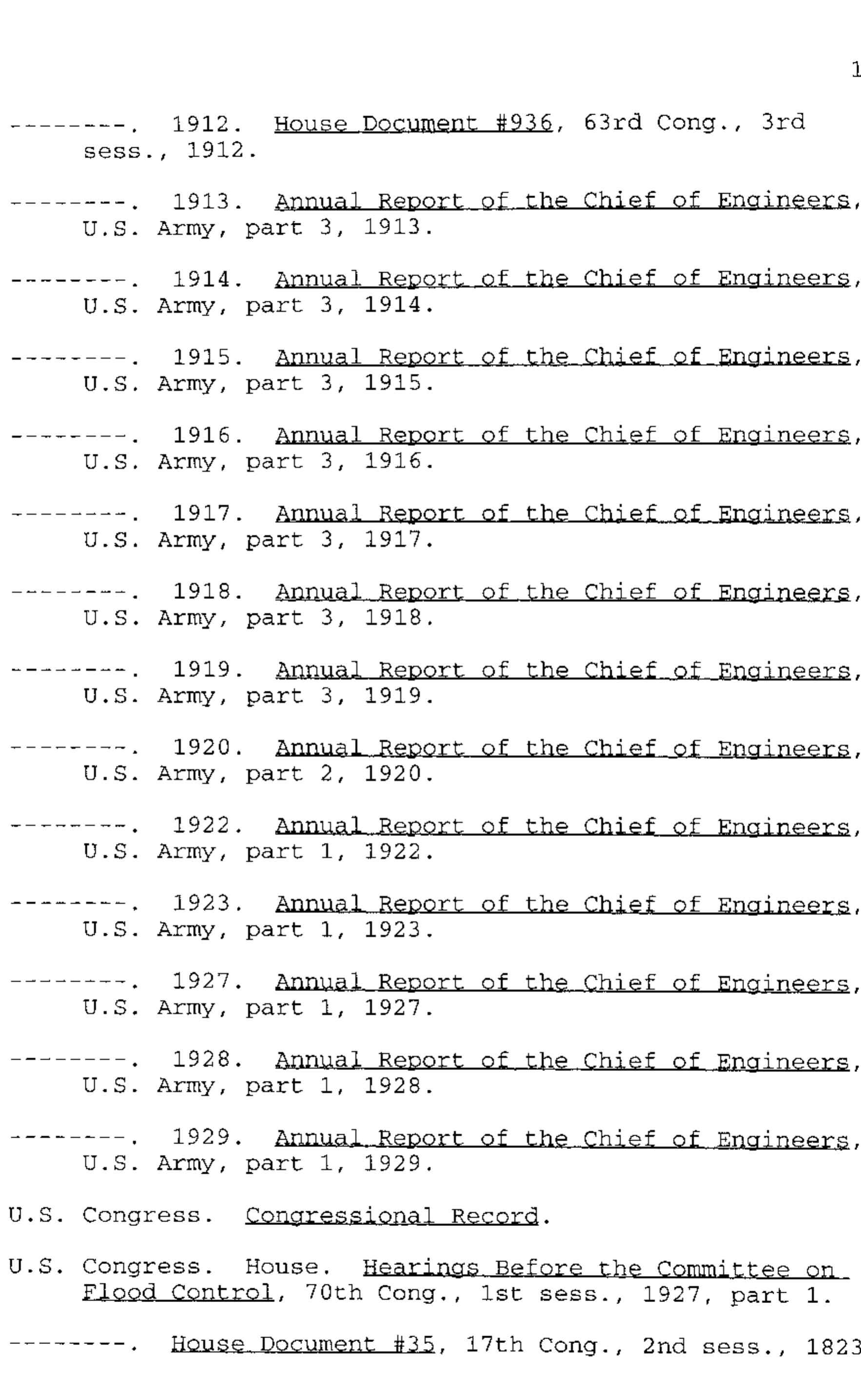 Table 3 - A history of the Mississippi River Commission,