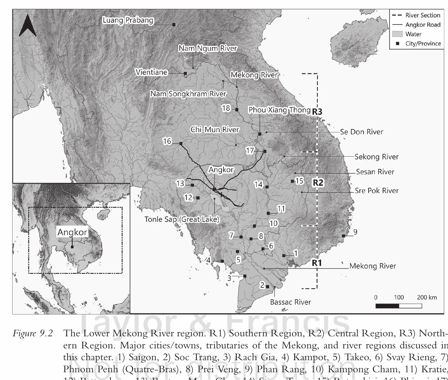 Source: (gis data of angkorian road system; m. hendrickson).