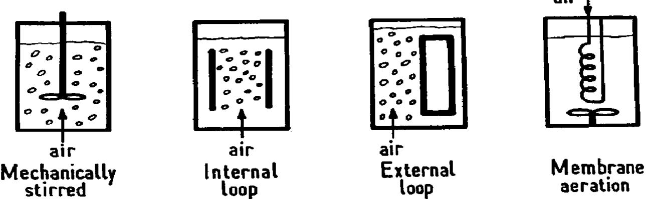 Different types” of aeration systems for bioreactors. war ee
