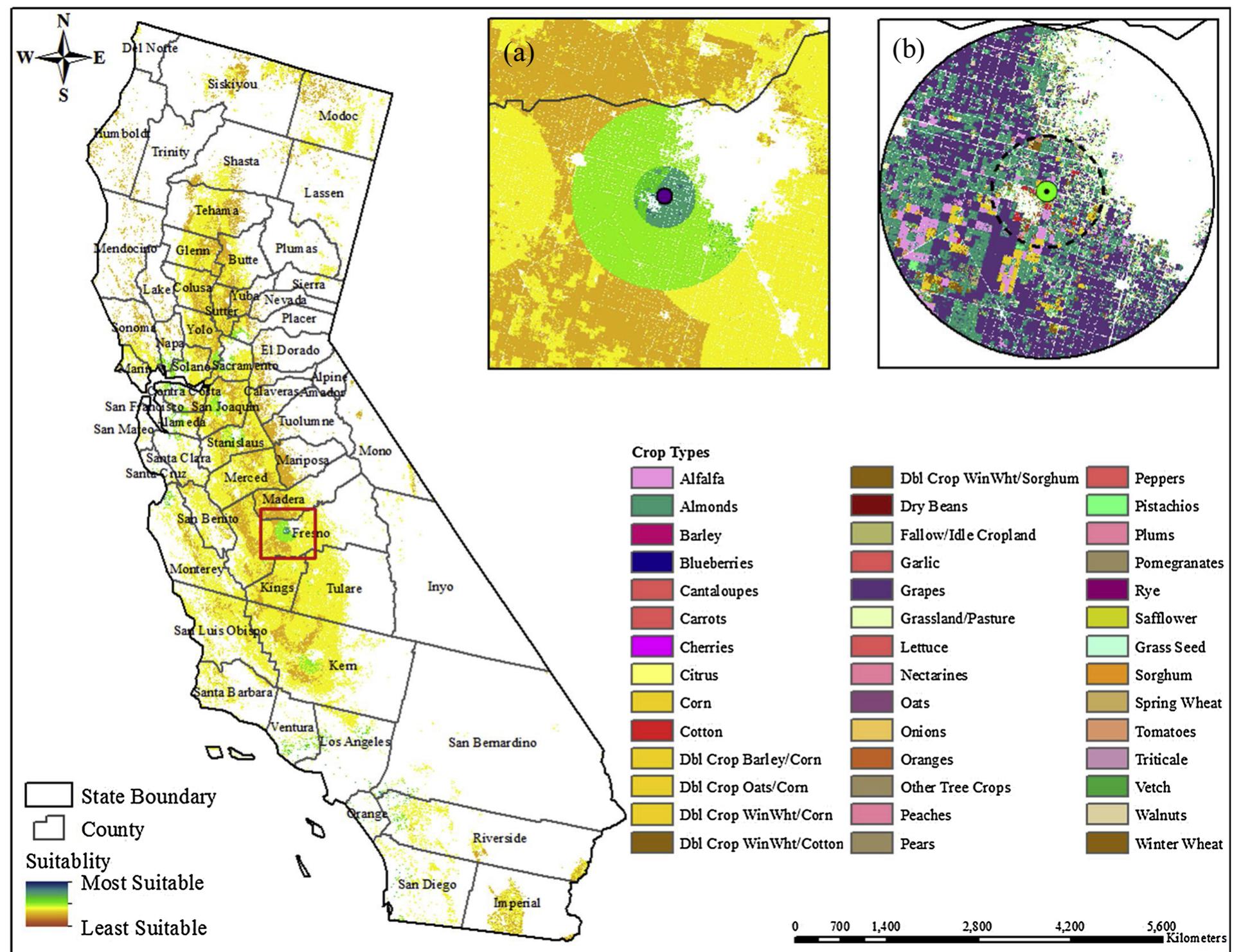 Final suitability map showing the location of the suitable