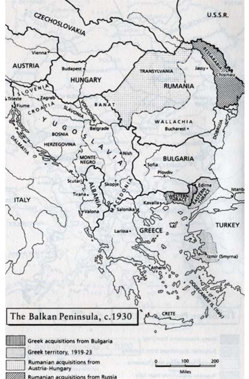 5 - map showing the political borders in the balkans in