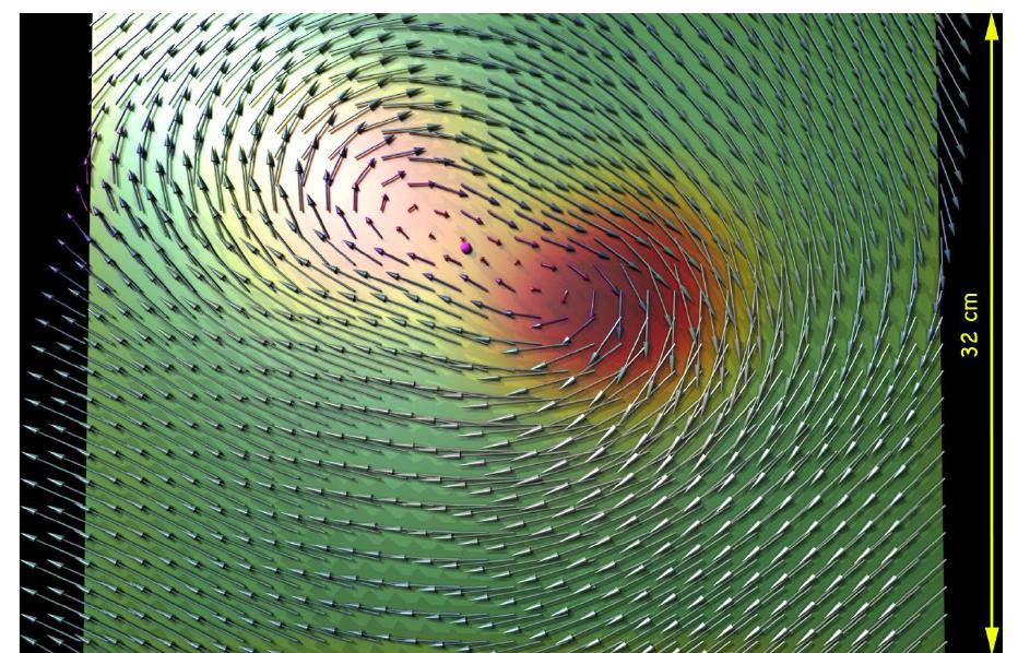 Vector plot of the transverse magnetic field at z = 512 cm