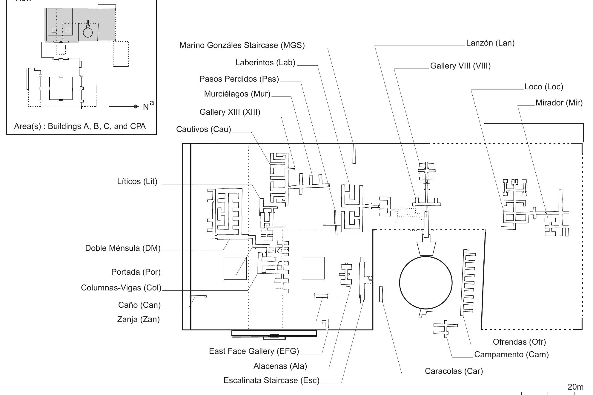 ‘igure 2.8. map of gallery locations in buildings a, b, c,