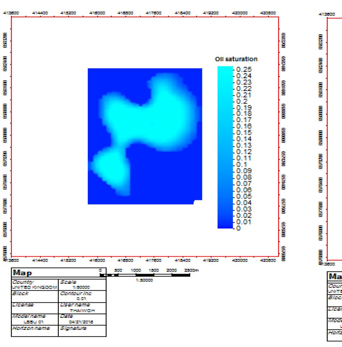 Area map showing area sweep efficiency