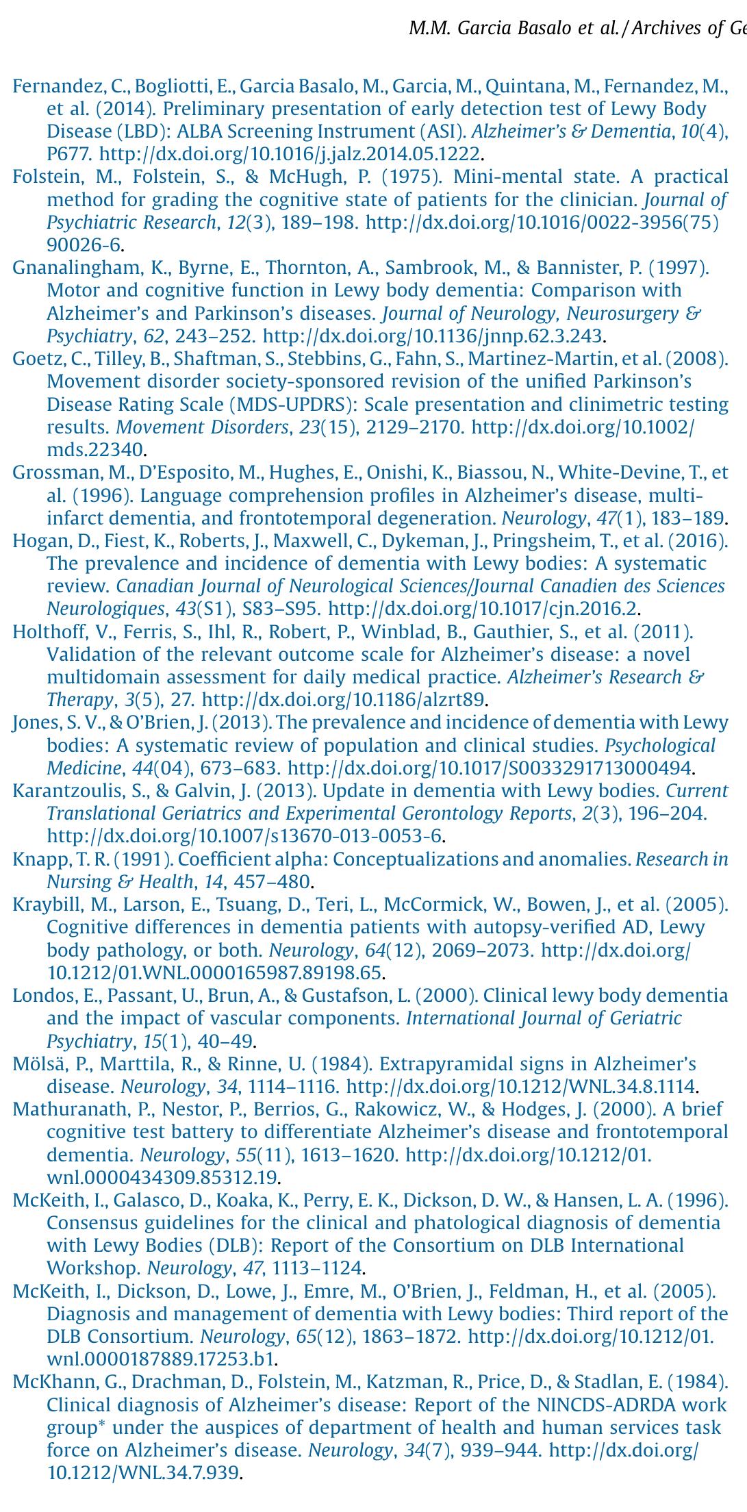 Table 7 - ALBA Screening Instrument (ASI): A brief screening