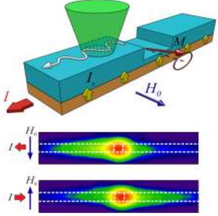 Top: schematic of the experiment. bottom: spatial maps of