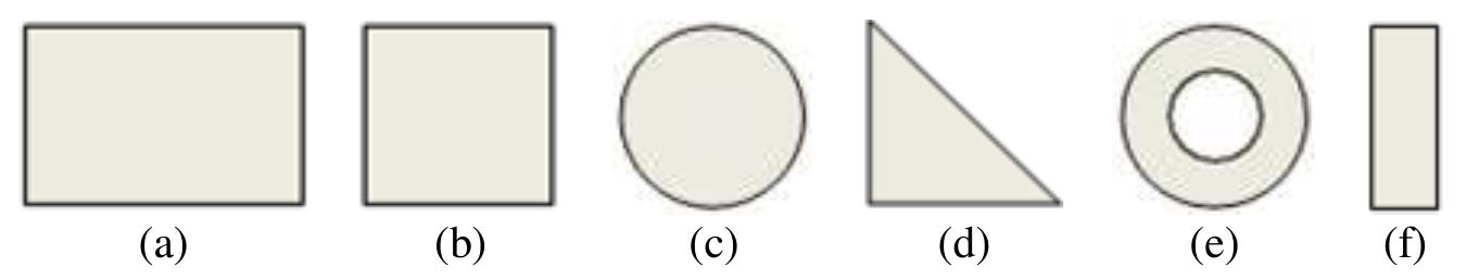 Representative shapes of microstrip patch elements; (a)