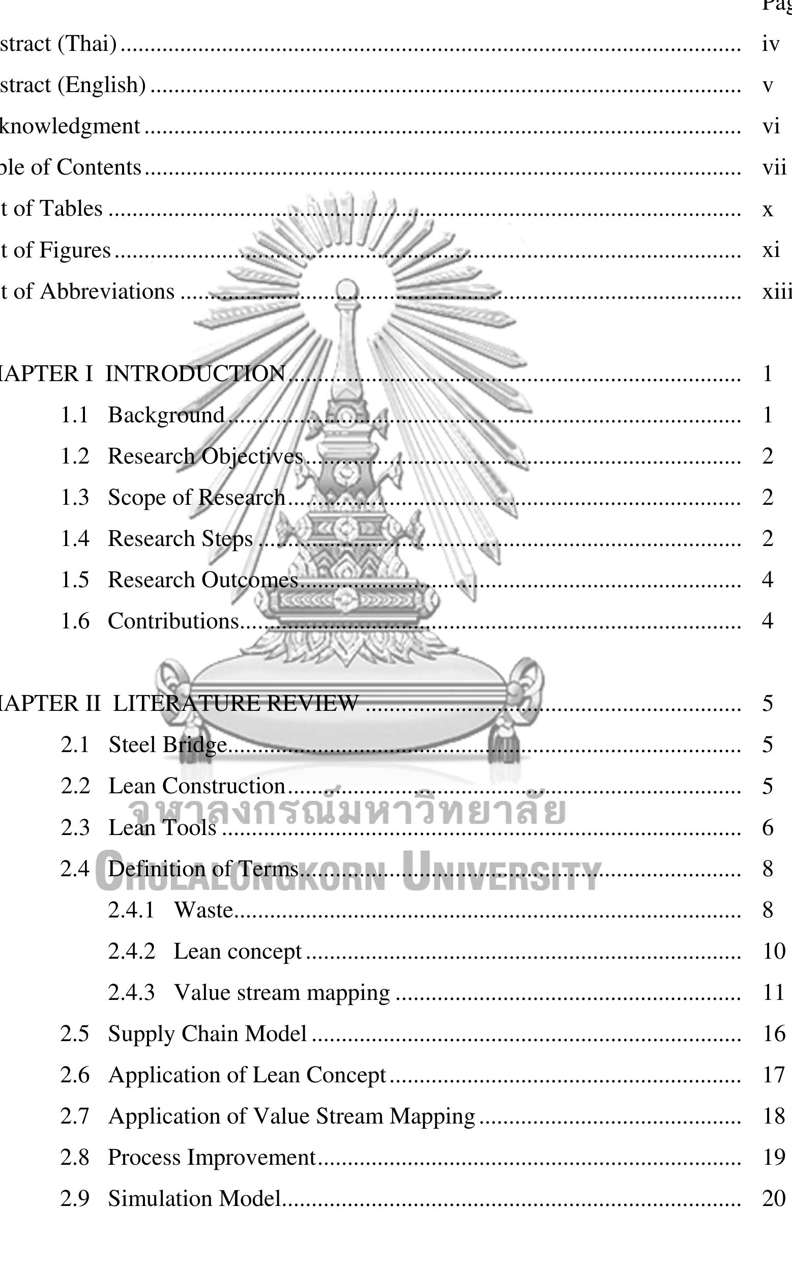 Table 1 - An application of lean concept to structural steel