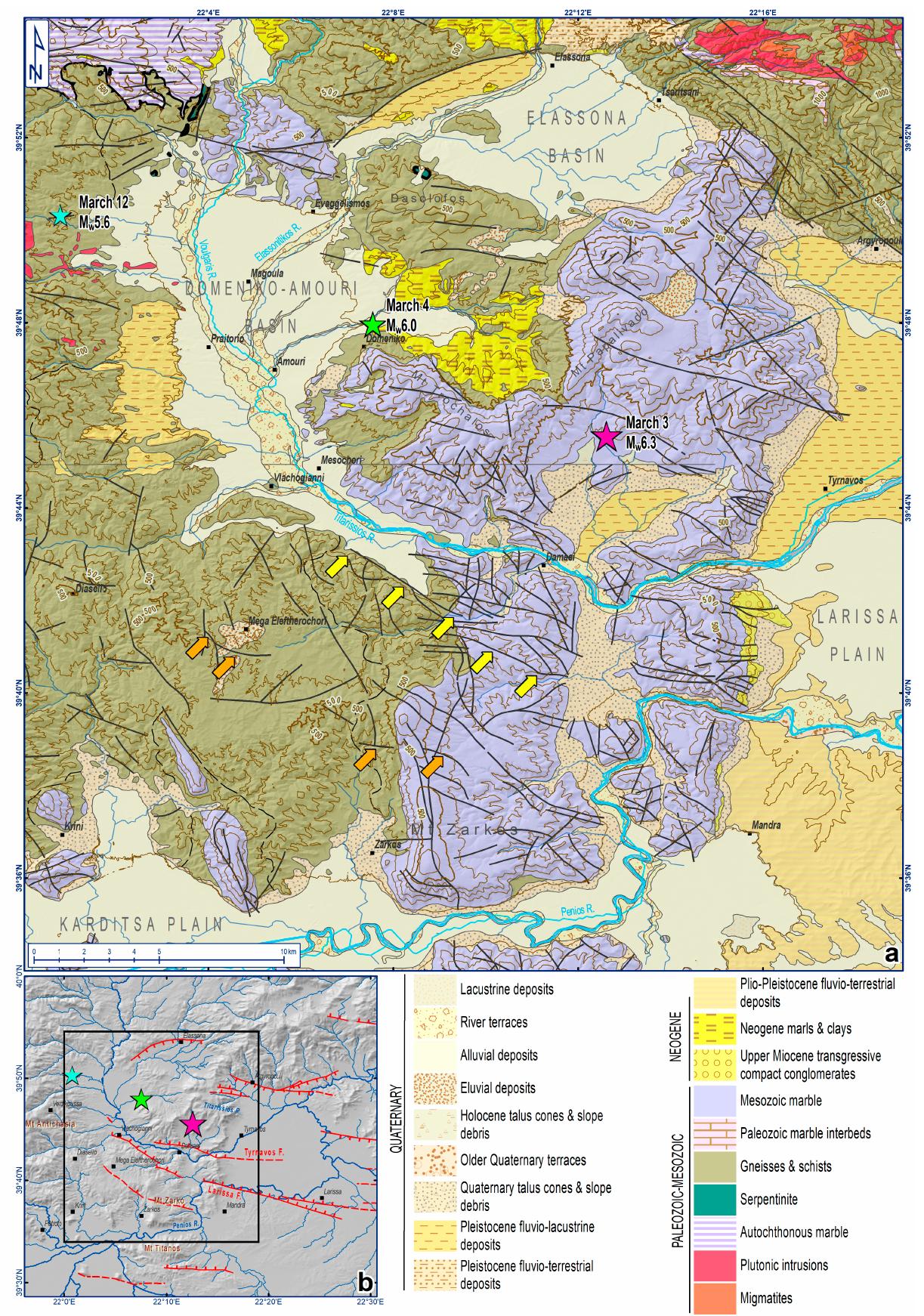 (a) geological map (based on the 1:50,000 scale geological