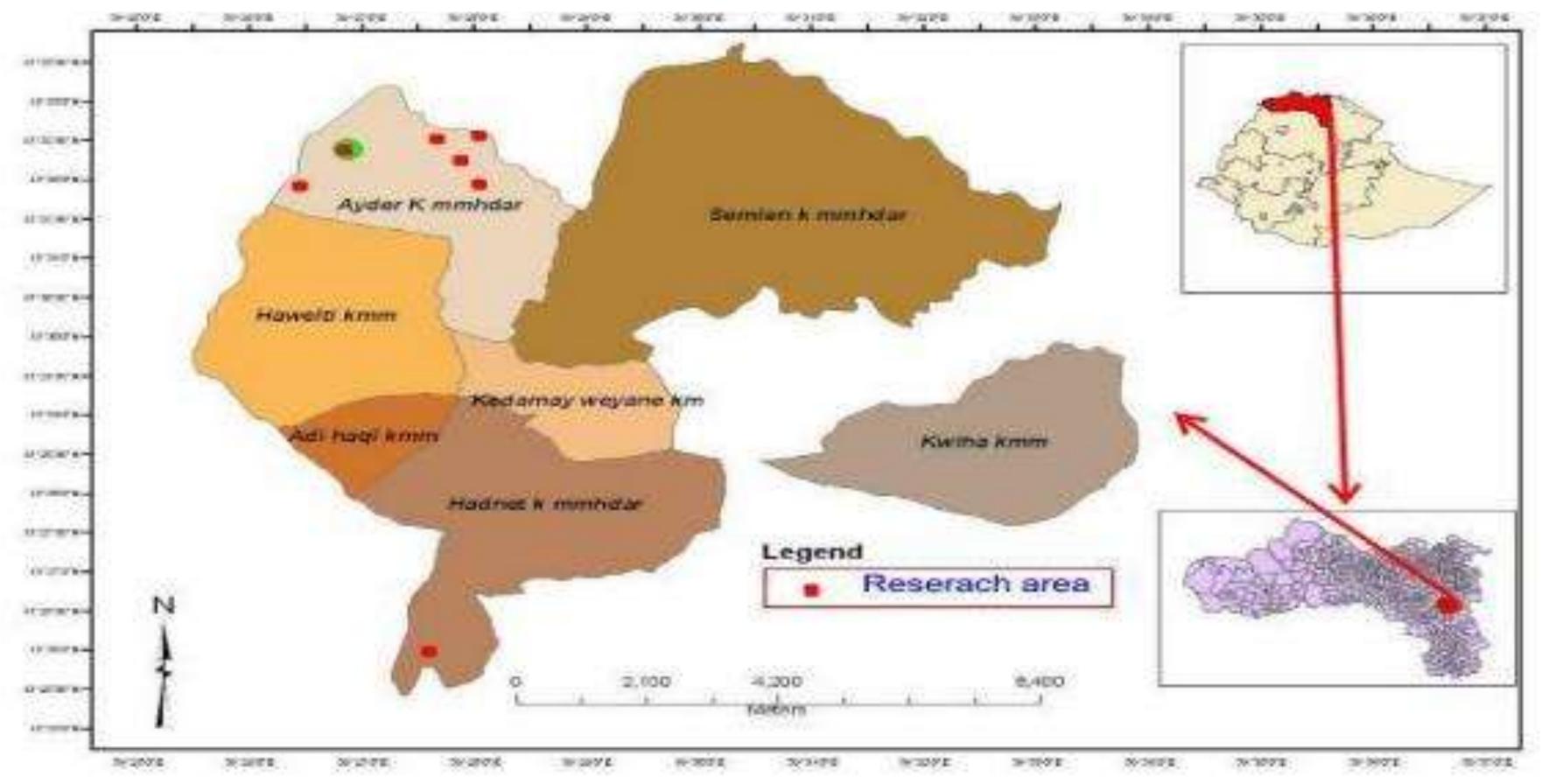 Map of the study area (sub- cities) ource: mekelle city