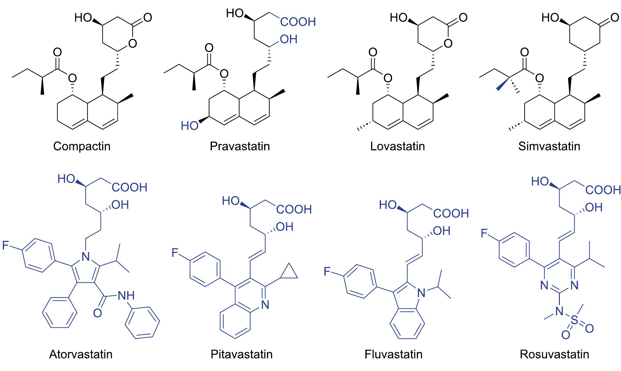 Chemical structures of cardiovascular drugs