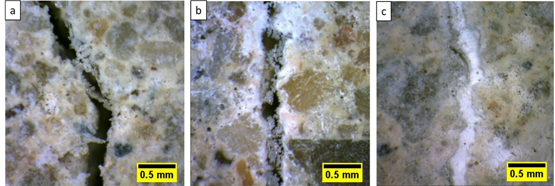 Typical optical microscope of the crack mouth sealing of