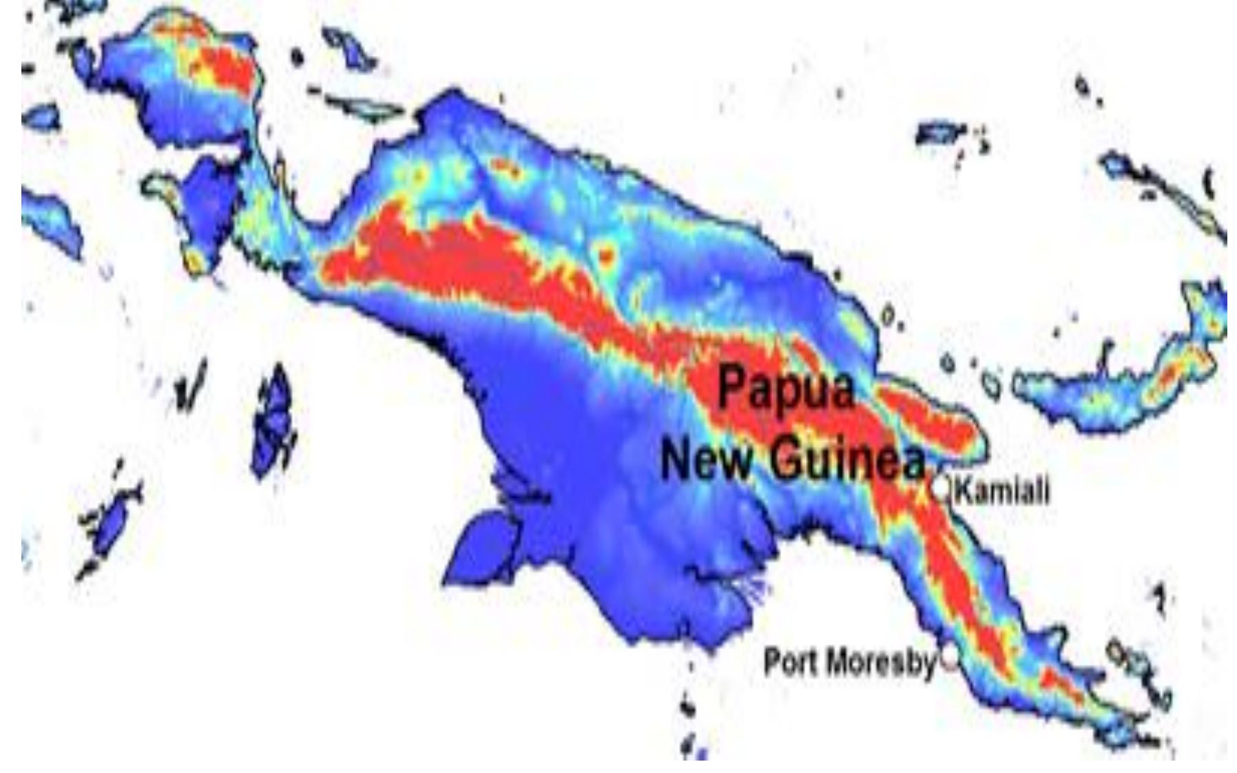 Map of papua new guinea, salamaua — lababia village.