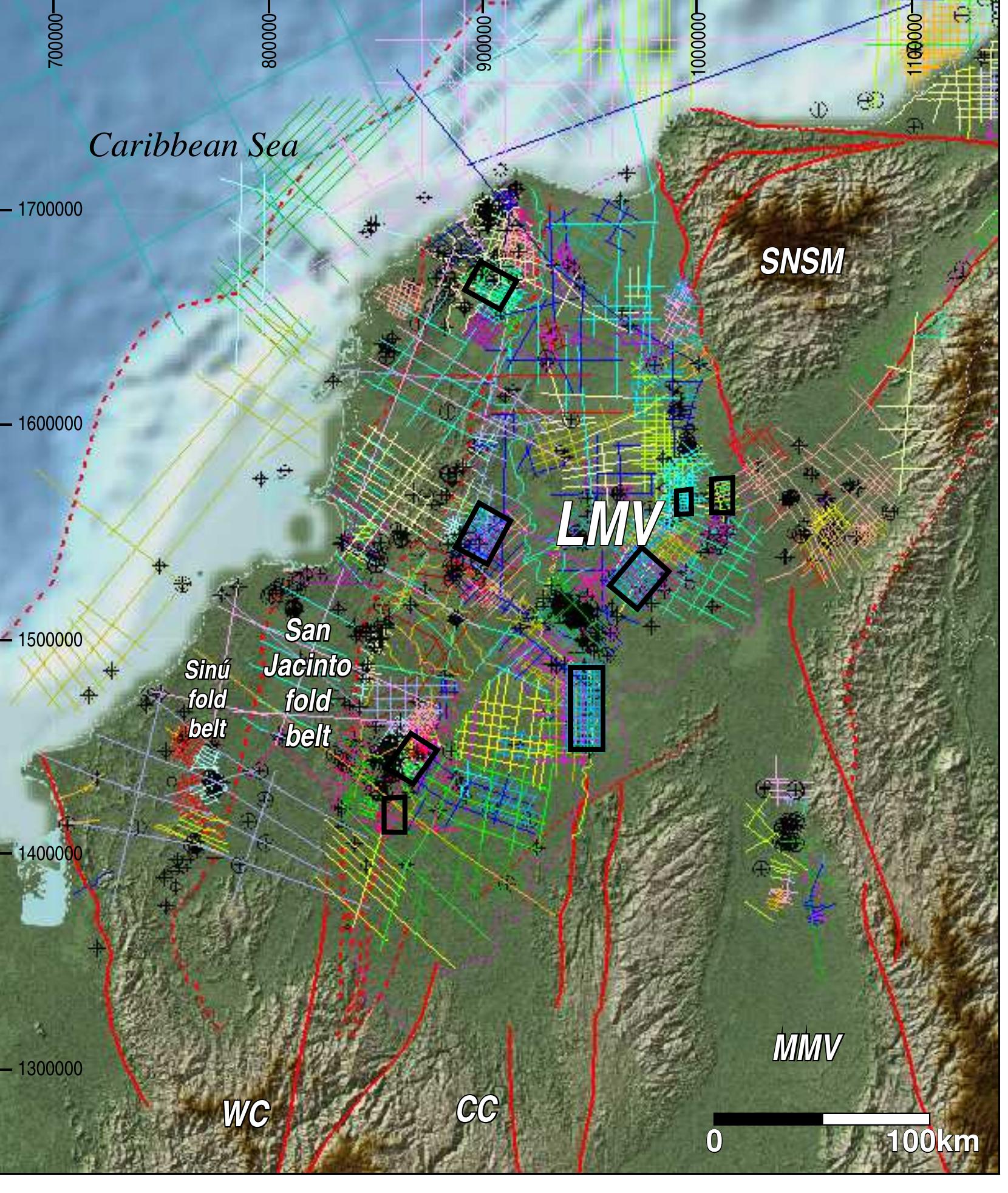Figure 5 - Structure and age of the Lower Magdalena Valley