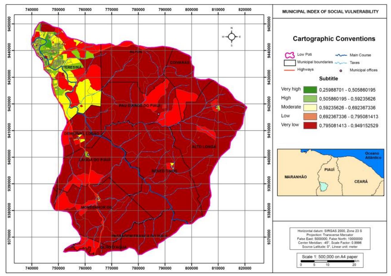 Msvi map of the lower course of the poti river (state of