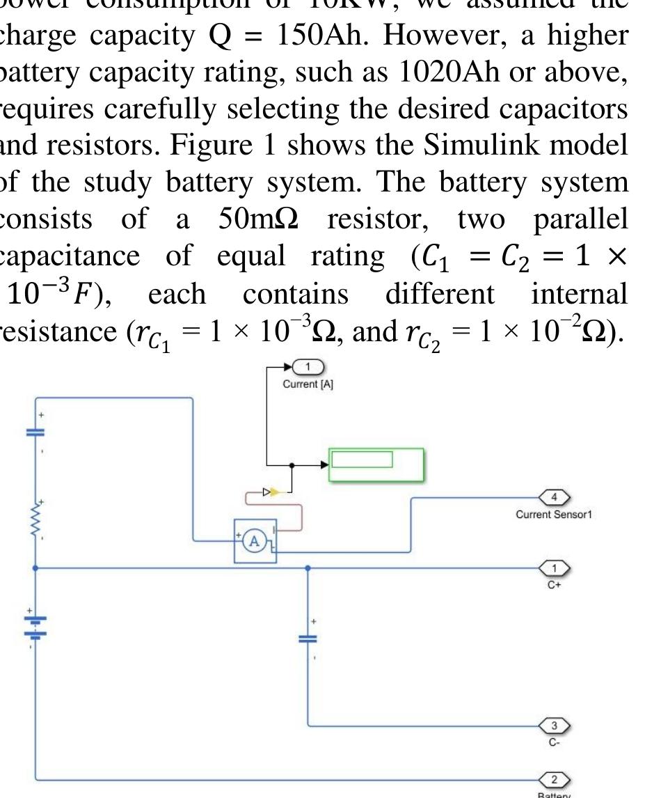 The battery system demonstrating the charging and