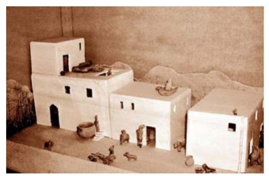 Model of harappan house with use of windows on the walls