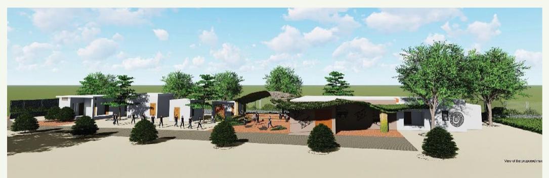 Proposed museum plan and elevation